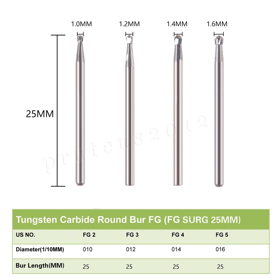 Dental Oral Surgical Bur Carbide Round Straight Taper Fissure Pear FG ...