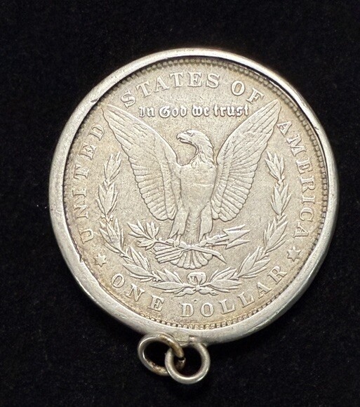 Sterling silver bezel Morgan silver dollar pendant 1900 | eBay