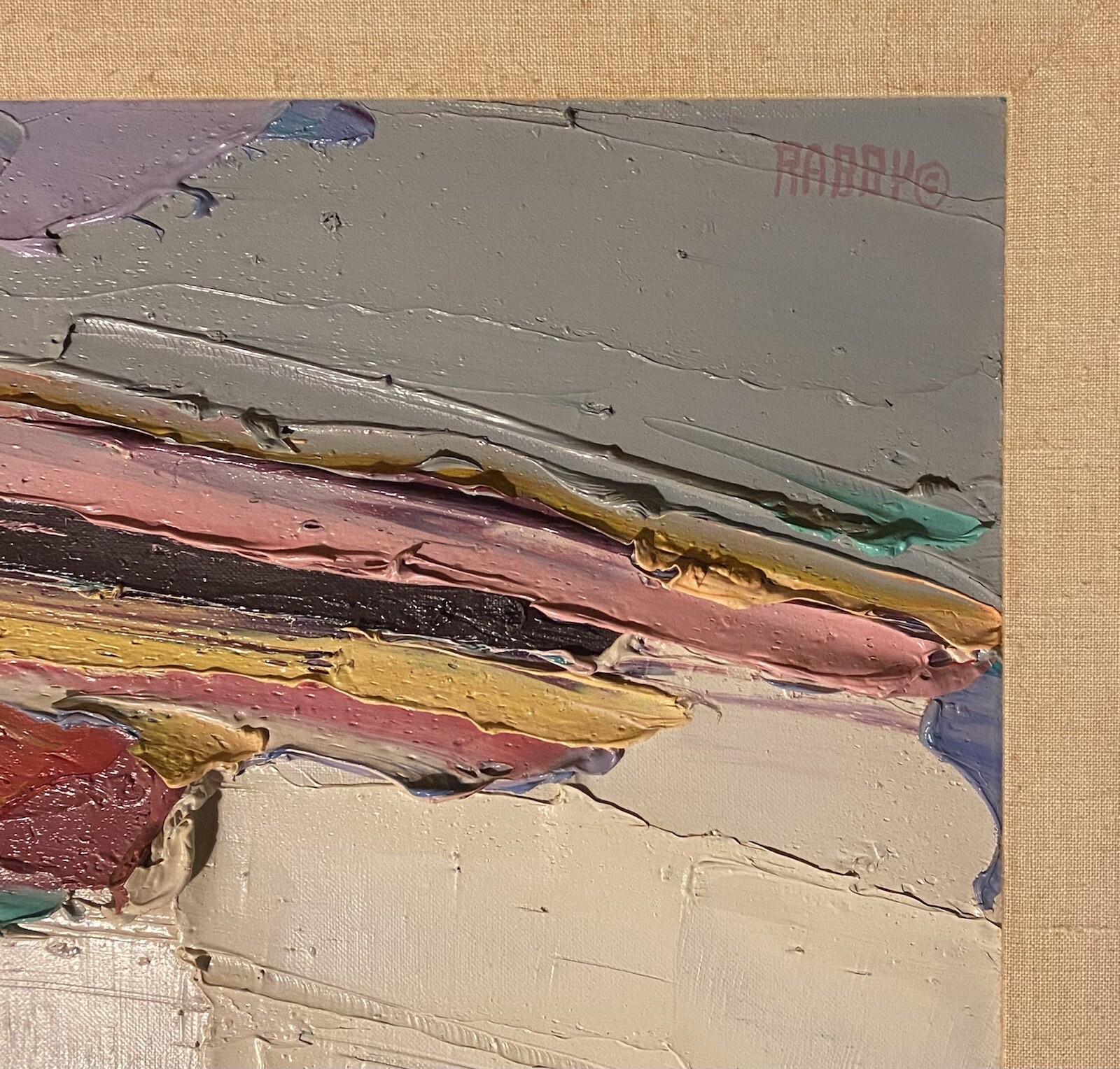 Abstract Oil Painting- Heavy Impasto Acrylic- Listed Texas/NM Artist ...