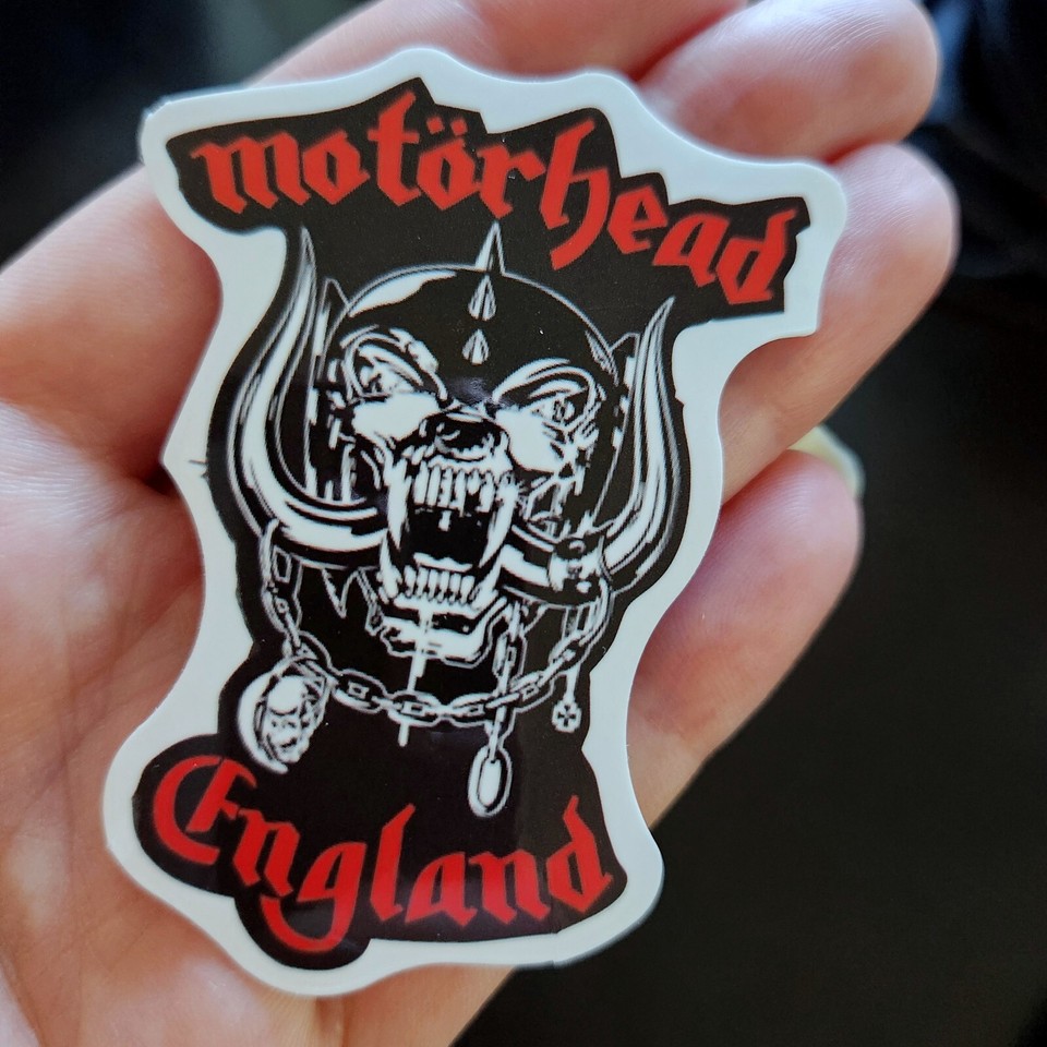 Motorhead England (2 ½" high) Black & Red Glossy Vinyl Stickers Decals ...