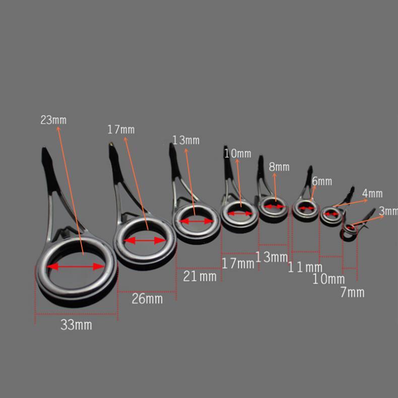 75x Rod Ceramic Guides Ring Fishing Rod Guide Repair Kit Top Tip ...