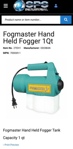 FogMaster Jr 5330 fog machine fogger/sprayer with 1 Qt tank FACTORY SEALED | eBay