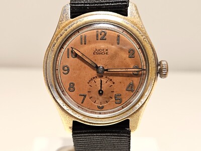 VINTAGE RARE FRANCE WW2 MILITARY CHROMED MEN'S MECHANICAL WATCH "JUDEX ...