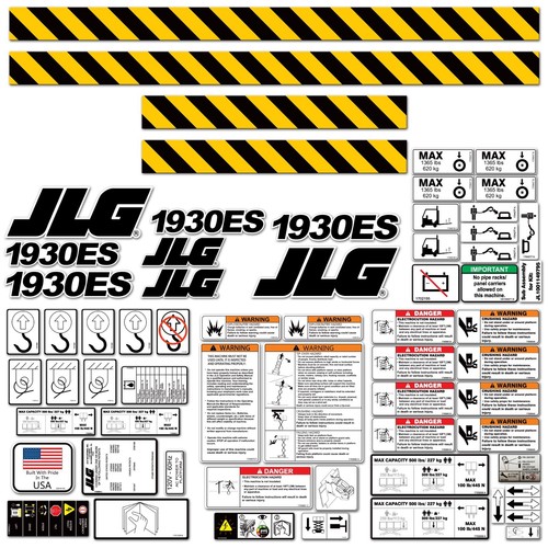 Decal Kit for JLG 1930ES Decal Kit 1930 Scissor Lift + Warning Stickers ...