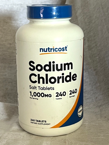 Nutricost Sodium Chloride 1000mg, 240 Tablets - Salt Tablets exp 12/ ...