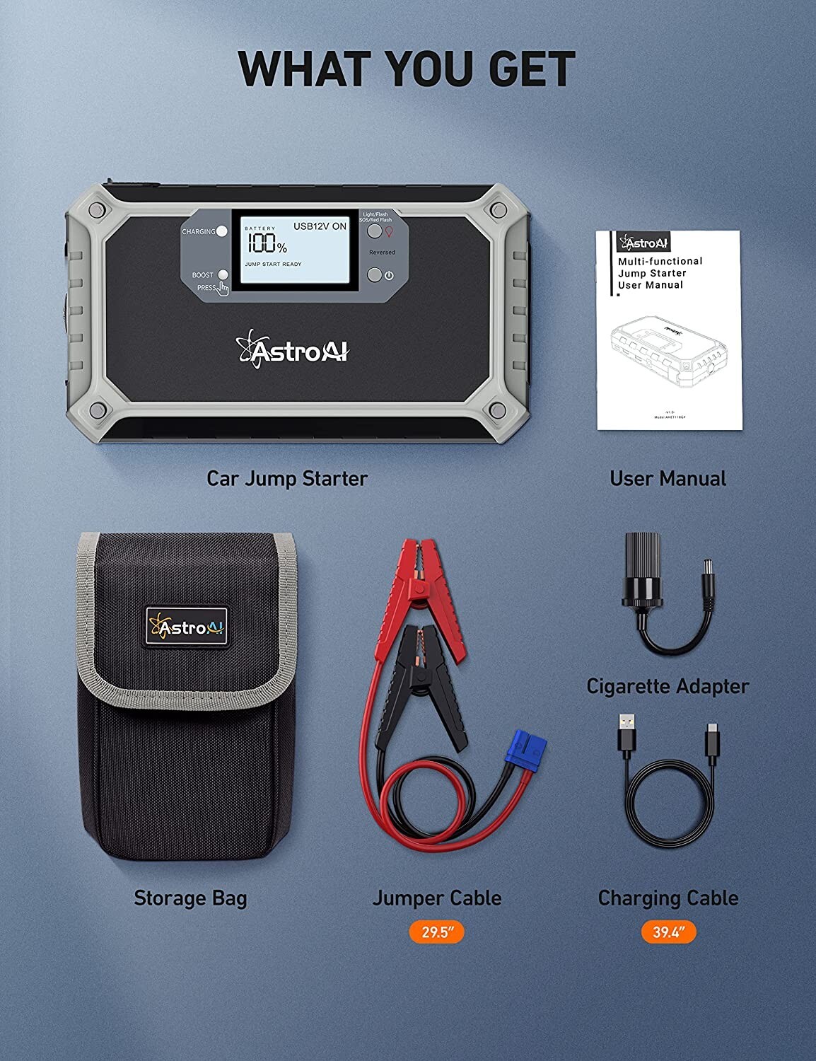 AstroAI Multi-function Jump Starter 18000mAh AHET118GY (W) for sale ...