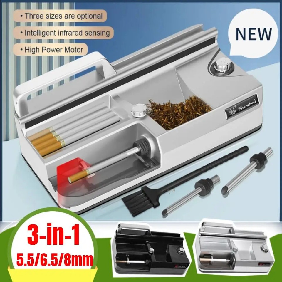 6.5/8mm Automatic Cigarette Rolling Machine Electric Tobacco Injector ...