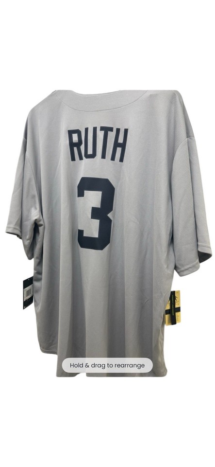 100% Authentic Nike Babe Ruth Baseball Jersey Cooperstown Size 2XL Men ...
