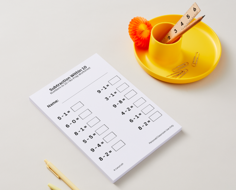 A4 Subtraction Worksheets 0–10 KS1 – 10 Printed Sheets Maths Practice ...