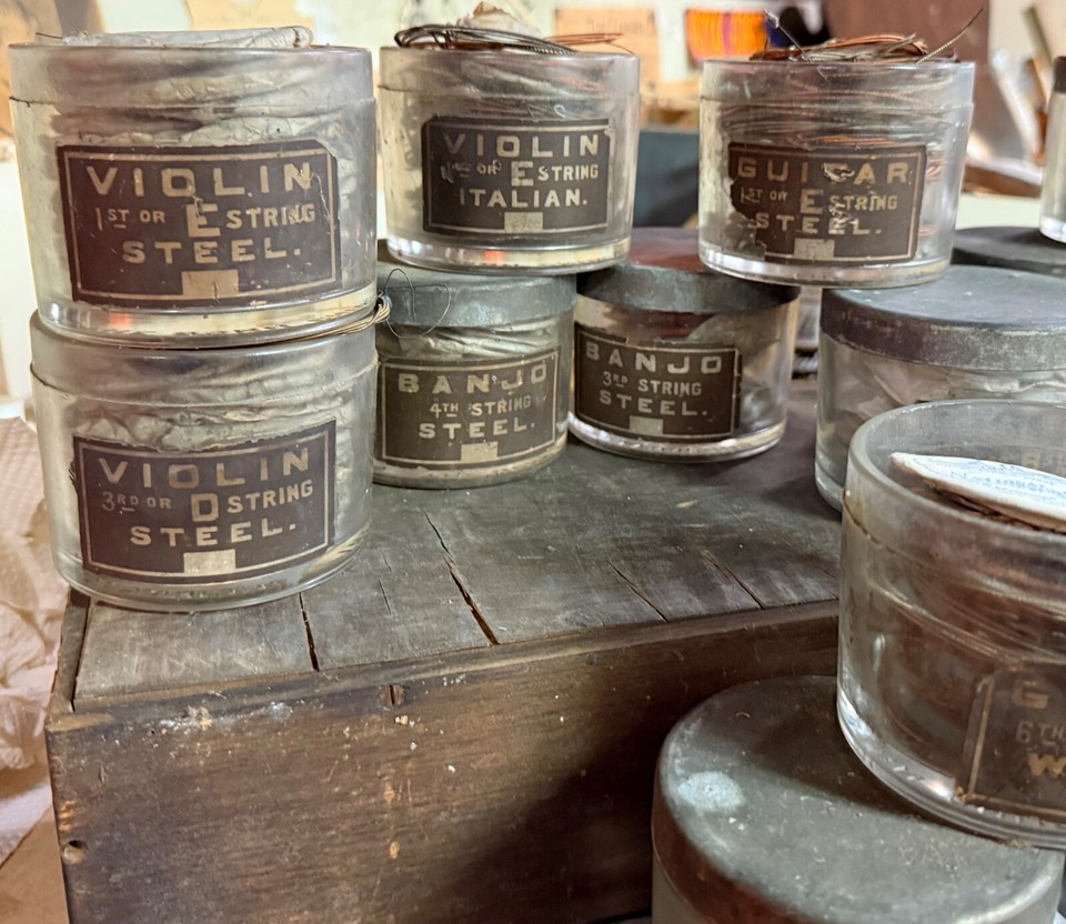 1920s Music Instrument Strings Glass Display Jars ~John Church Co ...