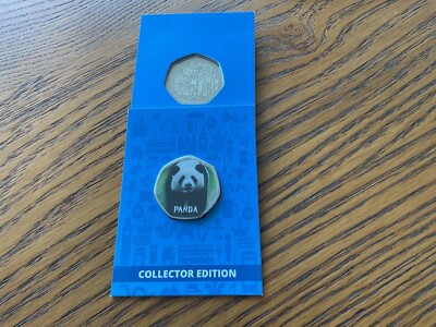 "PANDA " Colour COLLECTOR EDITION 50p shaped COMMEMORATIVE c/checker ...