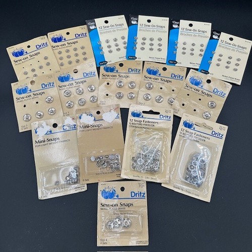 Vintage Sewing Lot x 16 Sew-On Snaps,Snap Fasteners+SnapSetter New ...