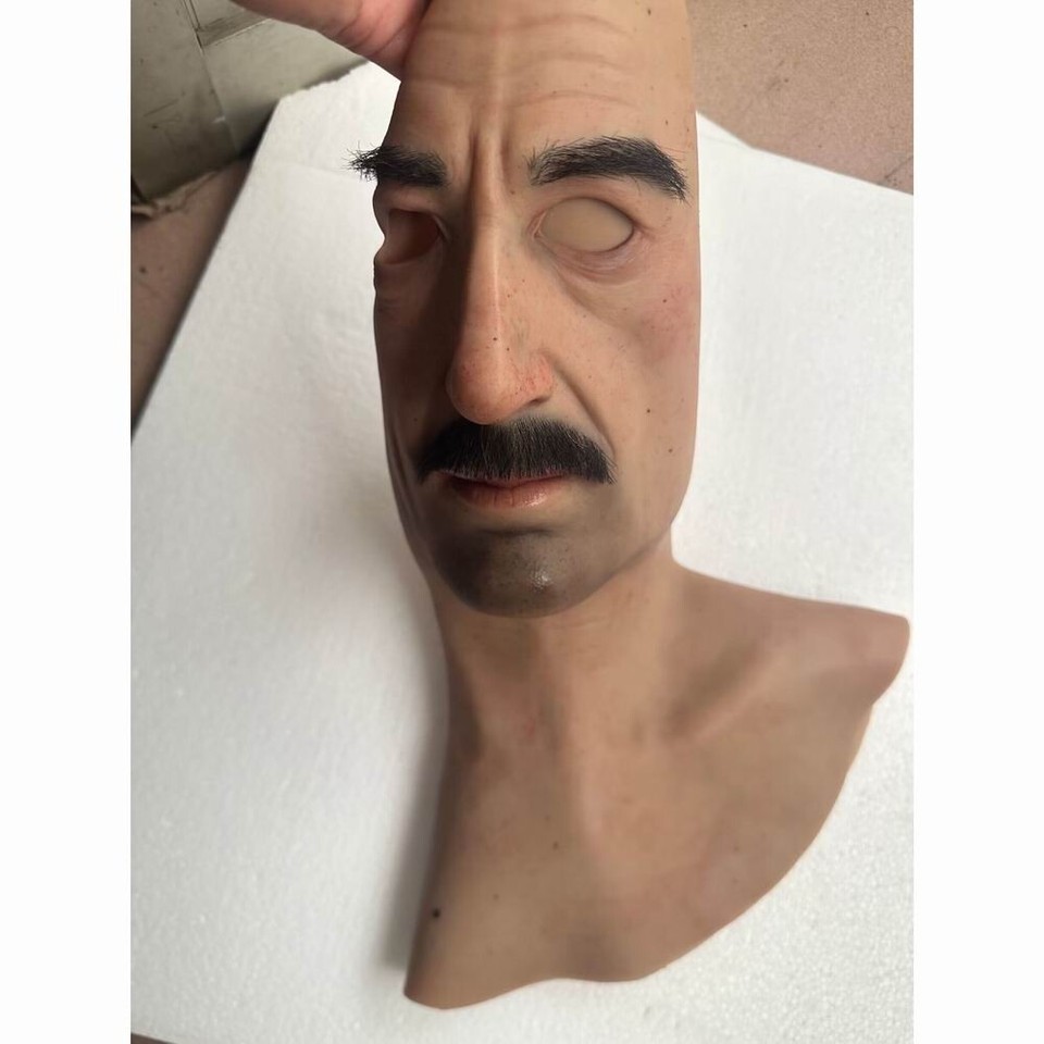 Realistic high-quality and soft silicone mask implanted with beard | eBay