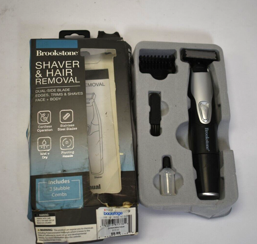 Brookstone Shaver & Hair Removal Cordless Wet & Dry Face & Hair Trimmer ...