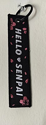 hello senpai keychain, anime kawaii ,Baka, tsundere , Japanese | eBay