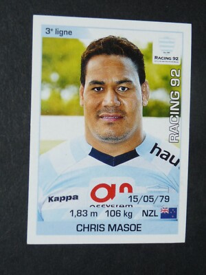 #220 CHRIS MASOE RACING 92 PANINI RUGBY 2015-2016 TOP 14 | eBay