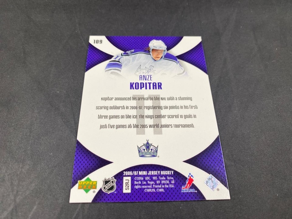 2006-07 UPPER DECK MINI JERSEY HOCKEY ANZE KOPITAR ROOKIE KINGS #109 | eBay