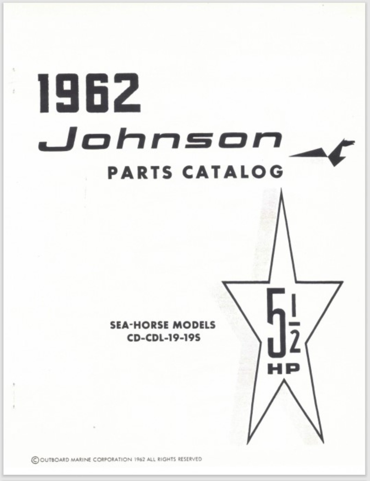 1962 Johnson 5.5HP CD-19 CDL-19 CD-19S CDL-19S Parts Catalog | eBay