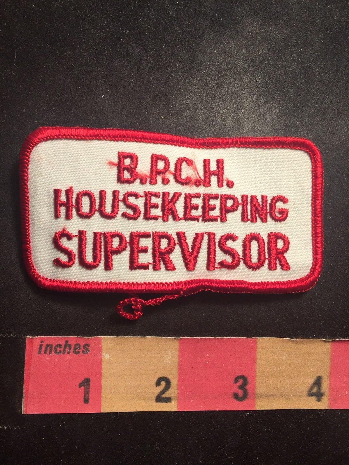 Vtg BRCH HOUSEKEEPING SUPERVISOR Uniform Patch - Red On White 00J6 | eBay
