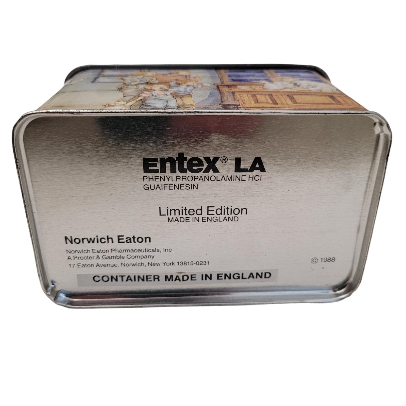 Vintage 1988 Entex LA Limited Edition Norwich Eaton Pharmaceutical Tin ...