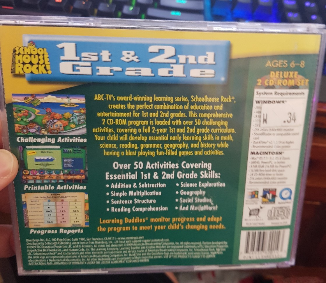 Schoolhouse Rock! 1st & 2nd Grade - PC GAME - FREE POST * | eBay