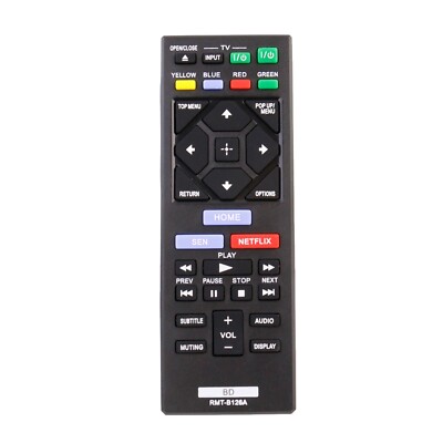 New Remote RMT-B126A Replace for Sony DVD Player BDP-BX120 BDP-S1200 ...