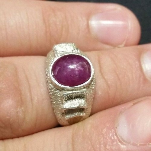 Hand Crafted Natural Star Ruby Sterling Silver Ring Size 9 | eBay