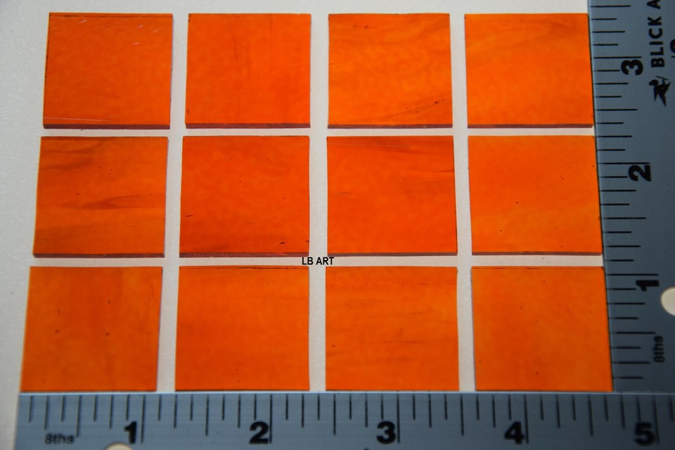 1122.50- 12 TRANSPARENT RED 1" x 1" BULLSEYE THIN GLASS 90 COE | eBay