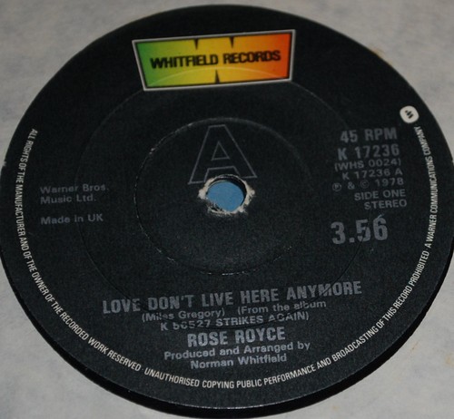 Rose Royce – Love Don't Live Here Anymore 7" Single 1978 - Read Listing ...
