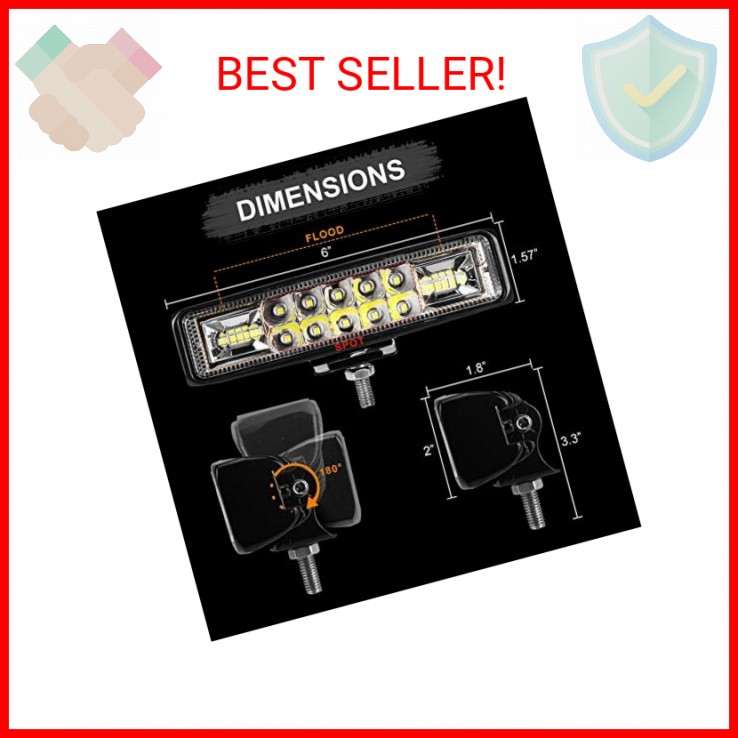 6 Inch Led Pods Light Bar Slim 60W 10000Lm 12V/24V Driving Fog Light ...