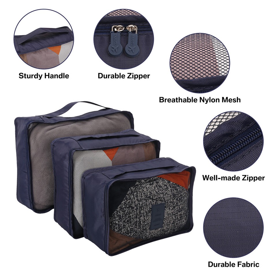 8PCS Travel Luggage Organiser Set Suitcase Storage Bags Clothing ...