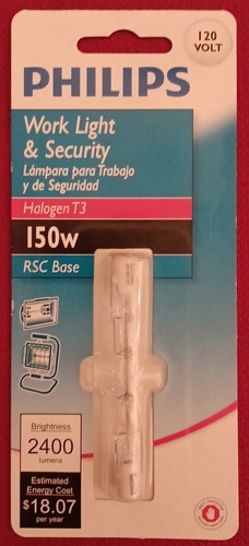 Philips 150-Watt 120V T3 2400 Lumen RSC Base Work Light & Security Bulb ...
