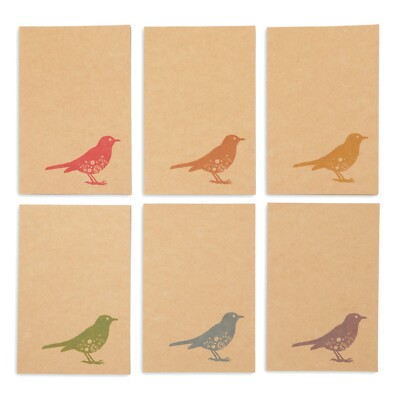36 Pack Bird Note Cards with Envelopes, Blank, Rustic-Style Kraft Paper ...