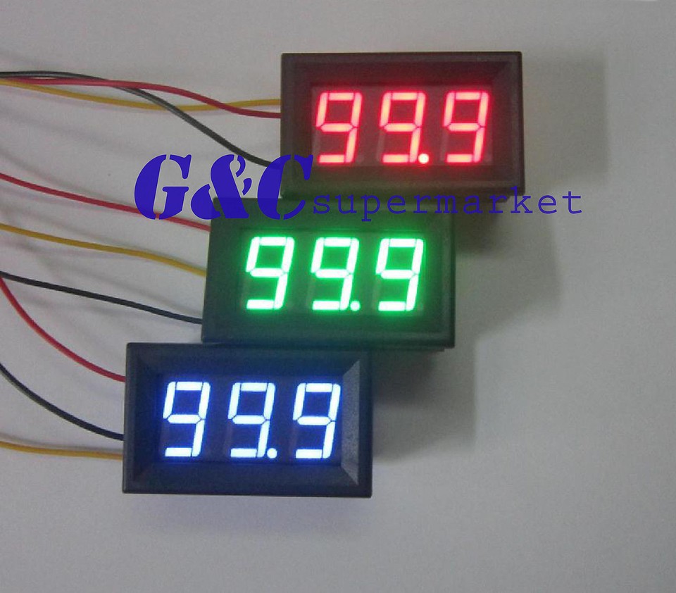 1PCS Red LED Panel Meter Mini Digital Voltmeter DC 0V To 99V Three-wrie ...