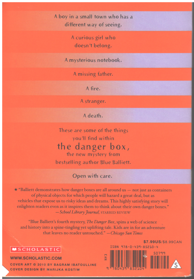 The Danger Box Blue Balliett Childrens Mystery Scholastic 2012 PB | eBay