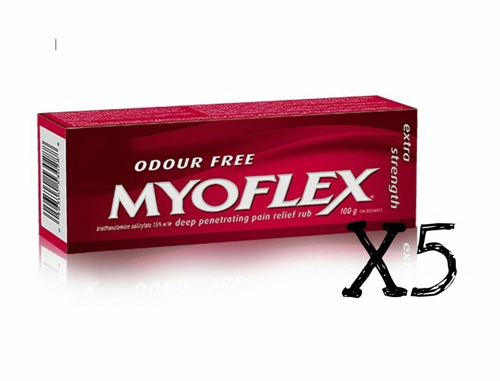 5x Myoflex Extra Strength Deep Penetrating Pain Relief Cream 100g Odour ...
