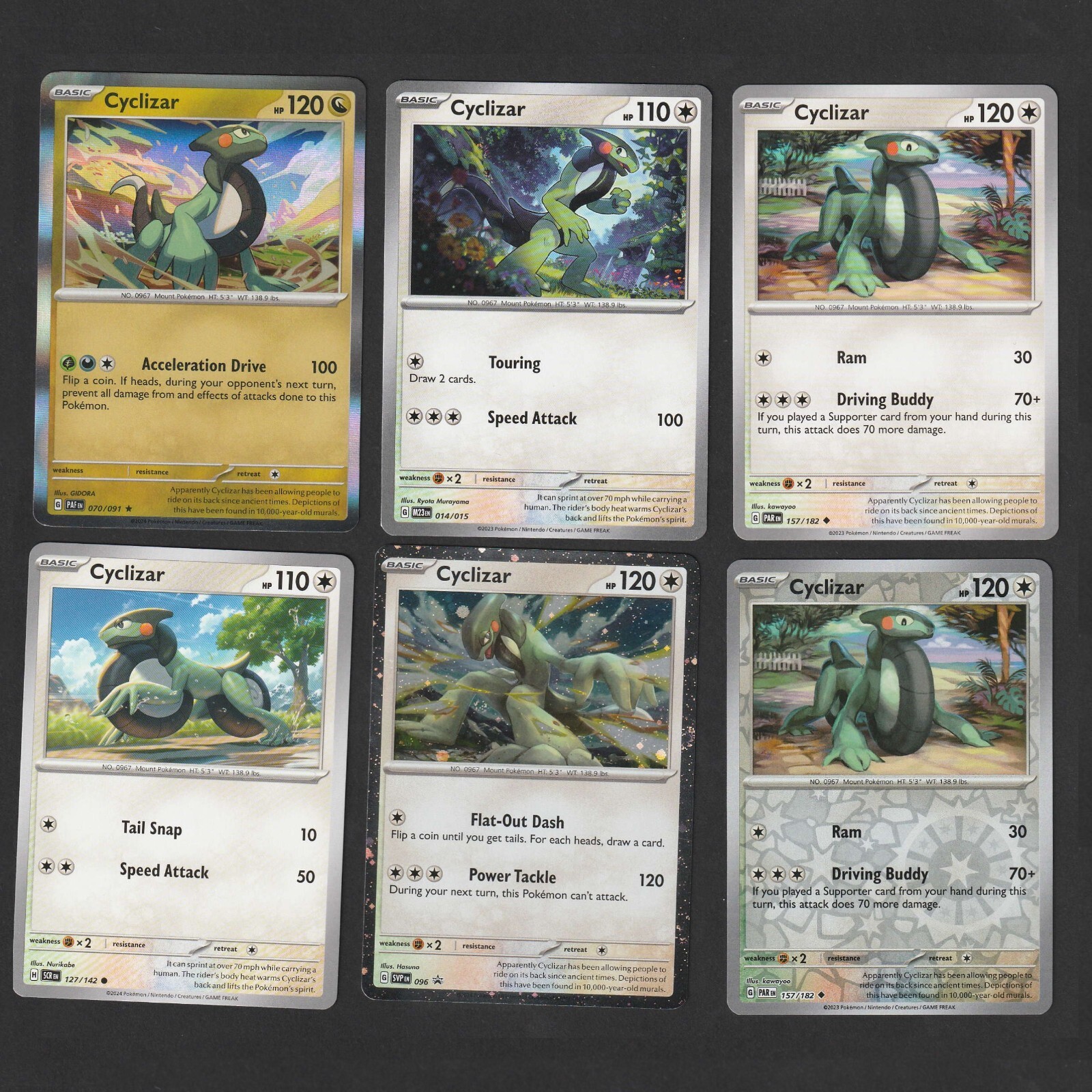 Cyclizar Pokemon Card Collection Set of 6 English Cards Reverse Holo ...