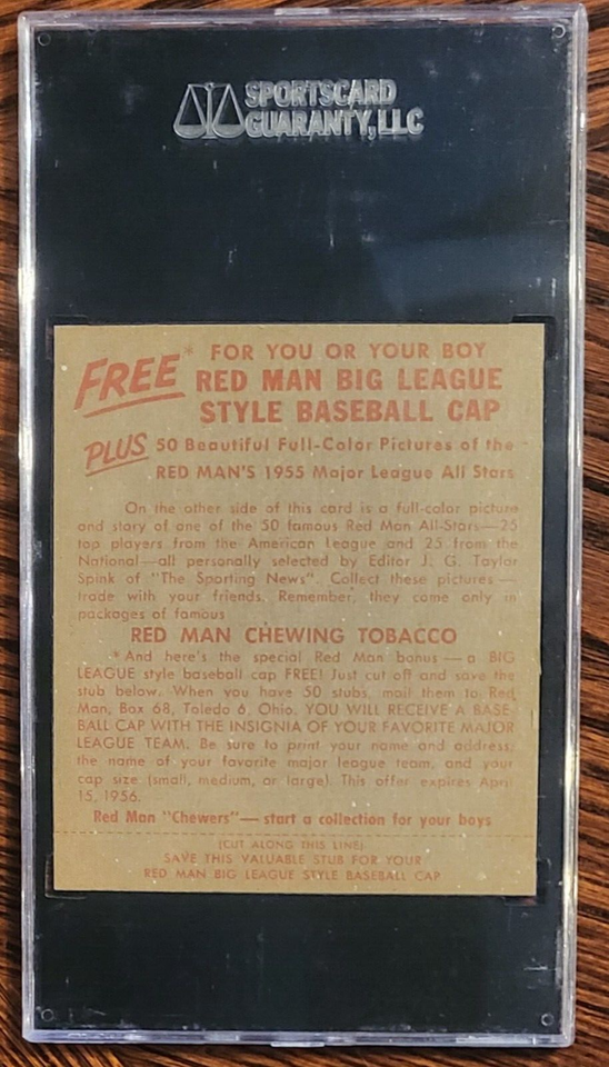 1955 RED MAN TOBACCO JIM BUSBY AL #2 WITH TAB SGC 7.5 NM+ | eBay