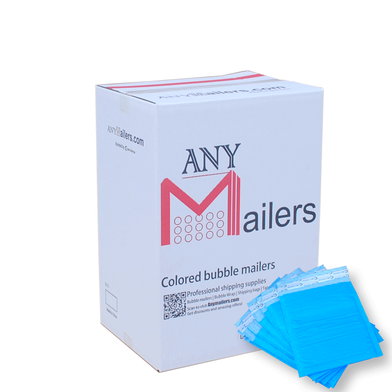 AirnDefense Any Size Blue Poly Bubble Mailers Plastic Shipping Padded ...
