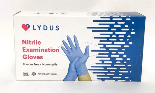 Lydus Latex and Powder Free Nitrile Examination Gloves Size Medium ...