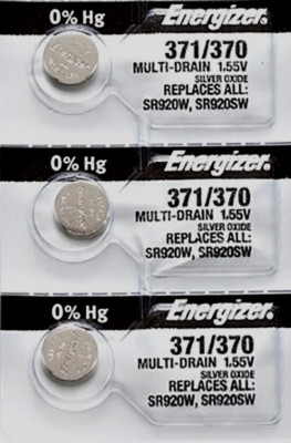 Energizer 371/370 Silver Oxide Batteries (SR920W, SR920SW), 3PK, Free ...