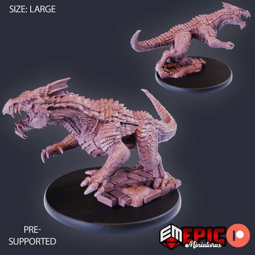 White Guard Drake Dragon D Epic Miniatures RPG D&D Pathfinder 3D Print ...