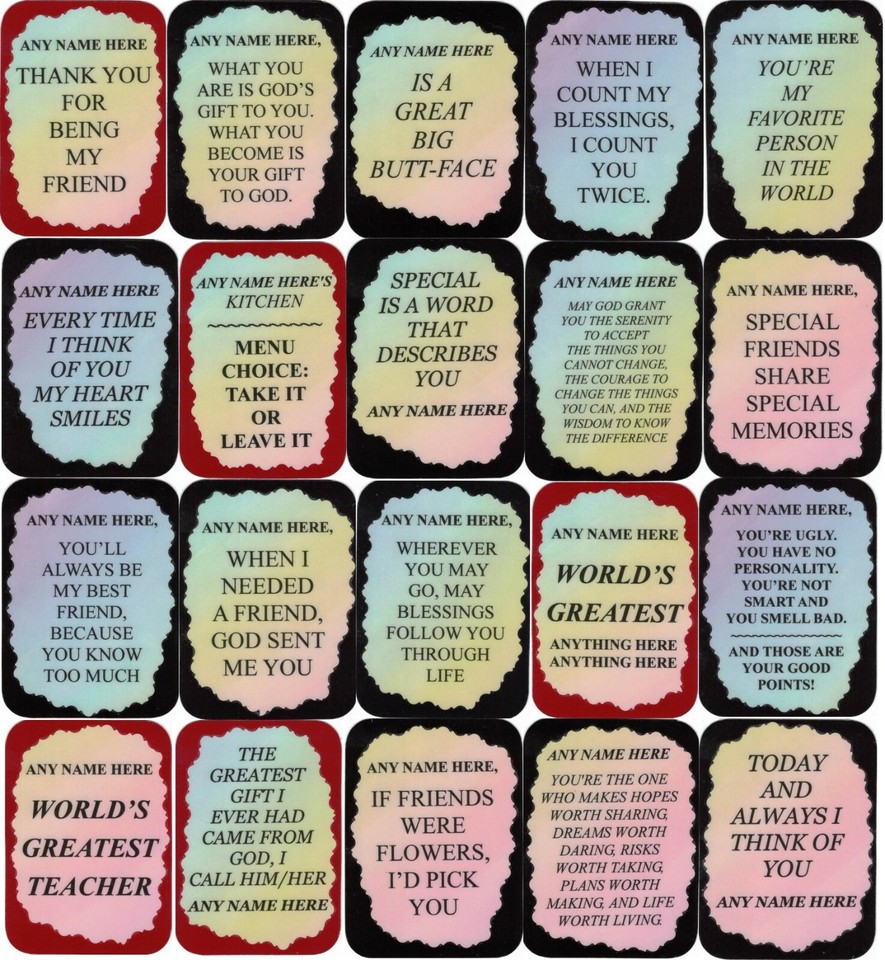 Personalized 3" x 4" Refrigerator Magnets Thank You For Being My Friend ...