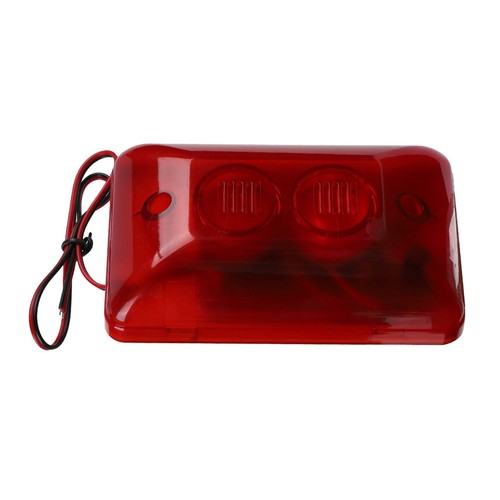 12V 15W Wired Strobe Siren Sound Alarm Strobe Flashing Red Light Sound ...