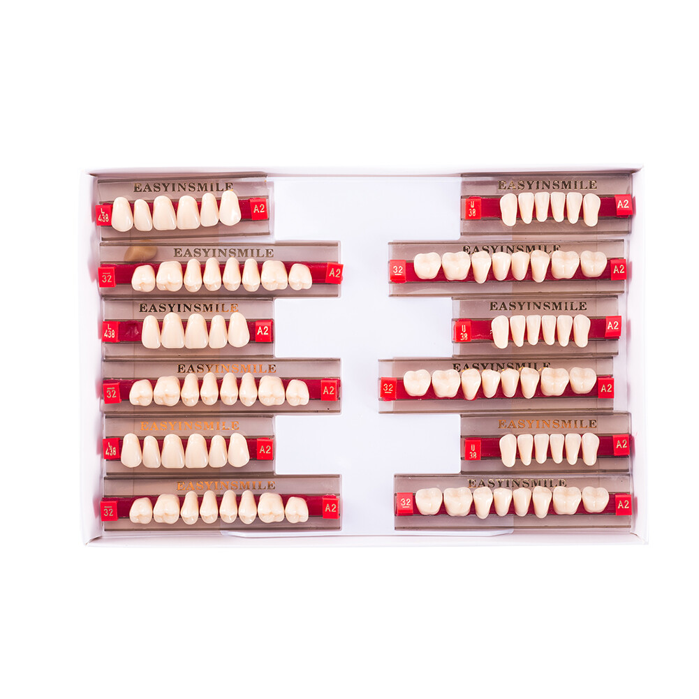 84/96 Pcs Dental Acrylic Resin False Teeth Denture Glossy Whole/U/L ...