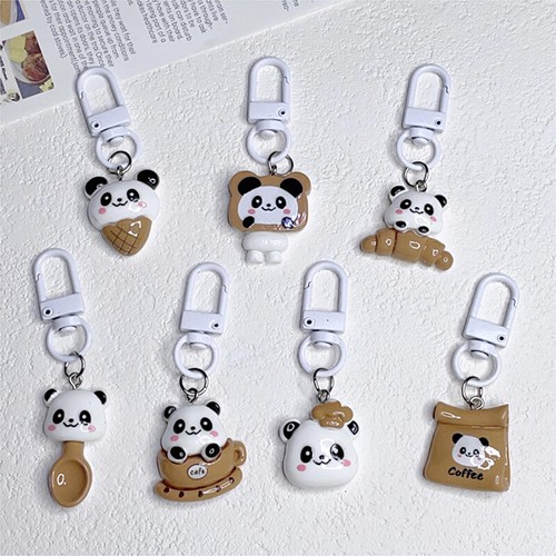 Coffee Panda Key Chain Bread Croissants Doll Pendant Key Ring Charms Bag Decor | eBay Australia