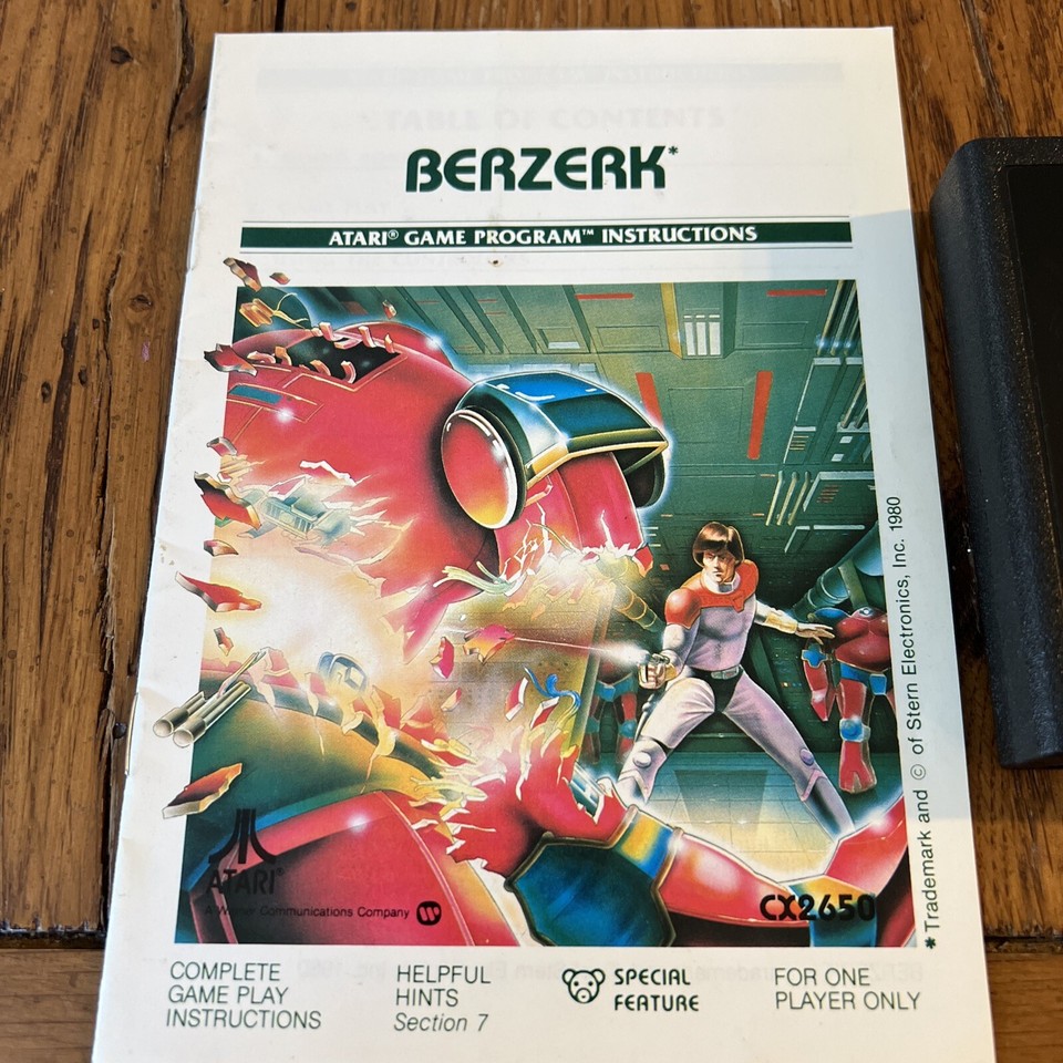 Atari 2600 Berzerk Game Plus Manual | eBay