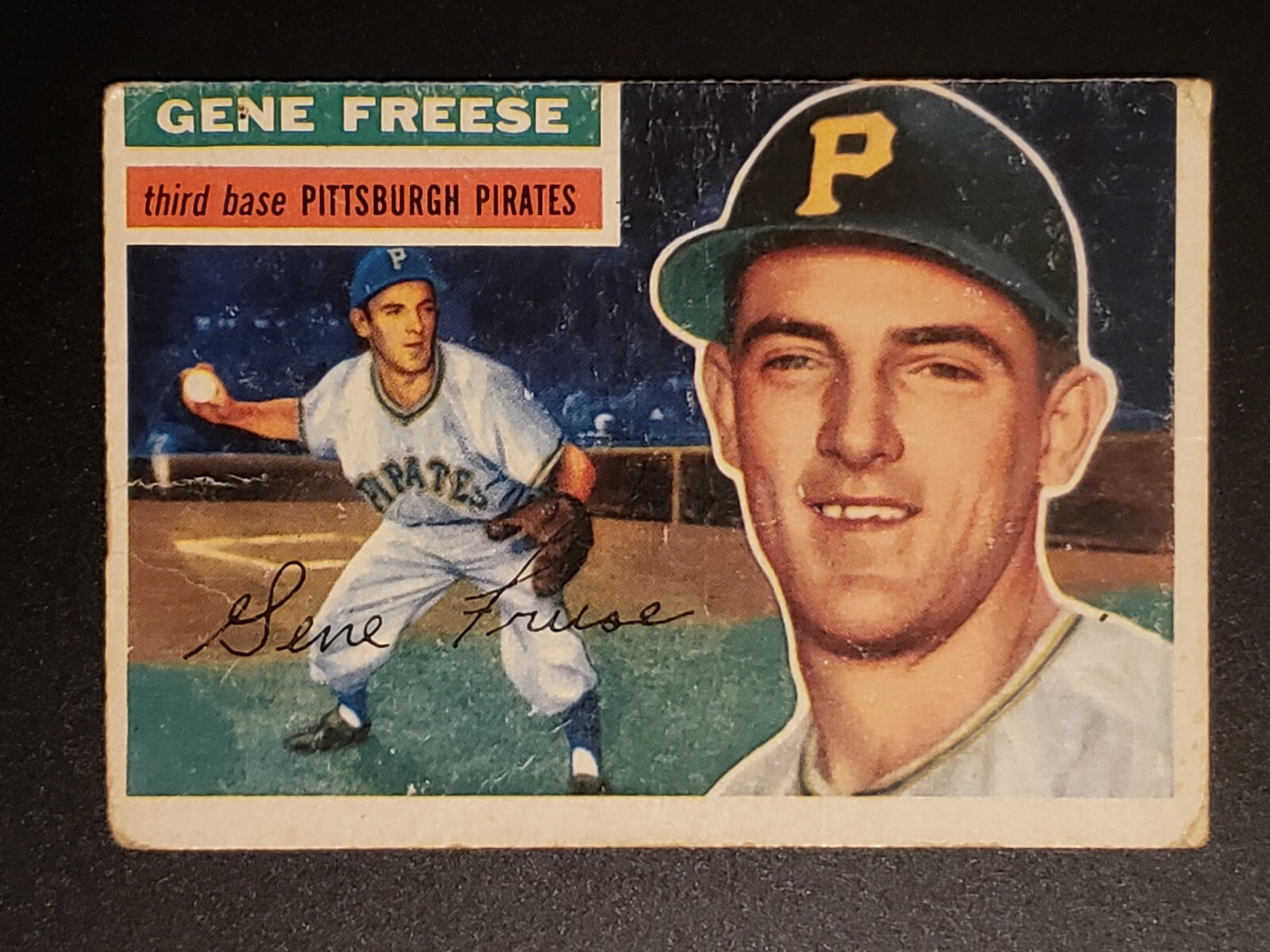 1956 Topps Baseball Vintage Card POOR PR #46 Gene Freese Pirates White ...
