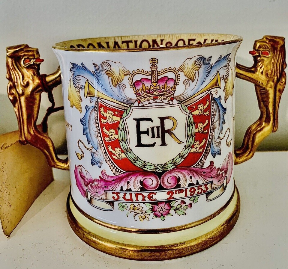 Queen Elizabeth II Cup Coronation 1953 Loving Cup Mug Limited Edition ...