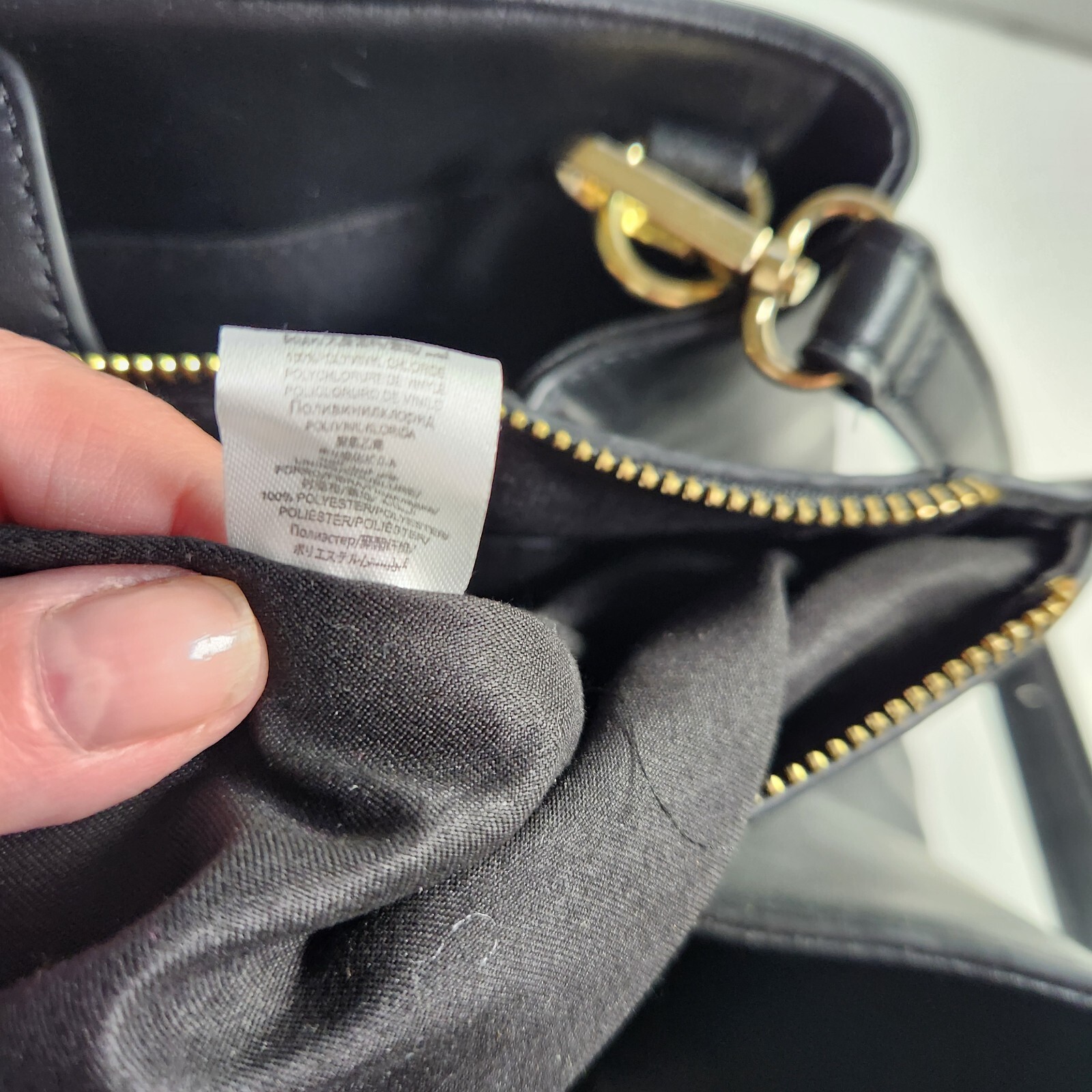 BCBG Purse Shoulder Bag Black with Golden Colour Hardware Polyvinyl ...